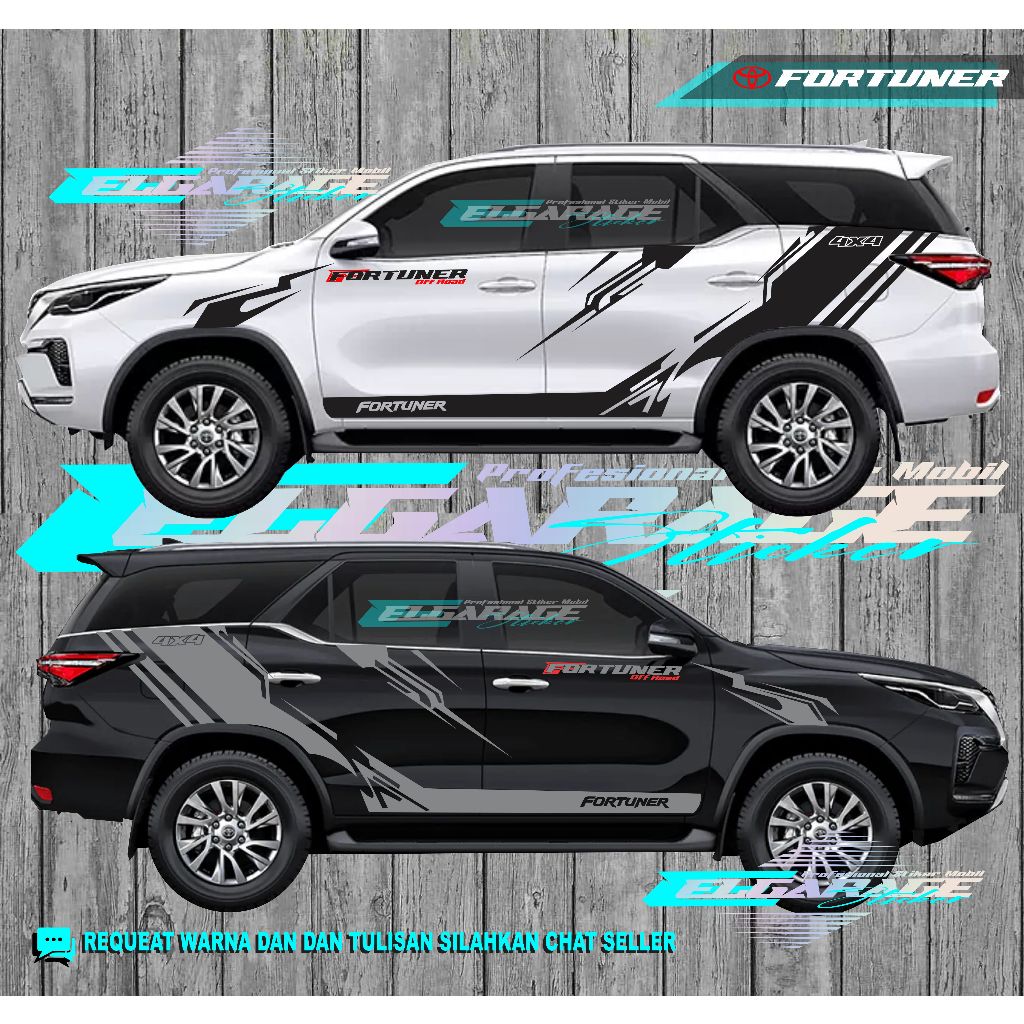 Jual Stiker mobil fortuner sticker body samping mobil toyota fortuner ...