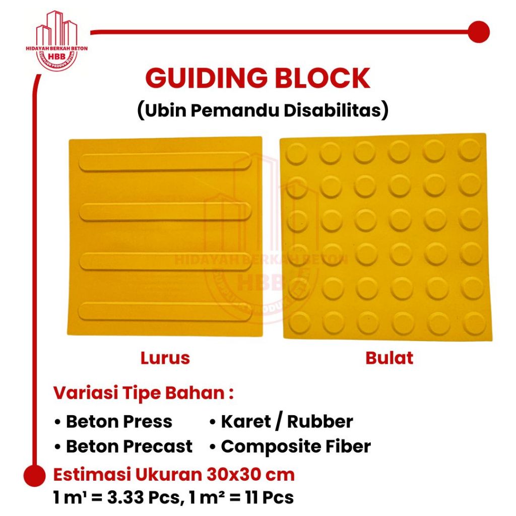 Jual GUIDING BLOCK UBIN TACTILE DISABILITAS [MINIMAL ORDER 250 ...
