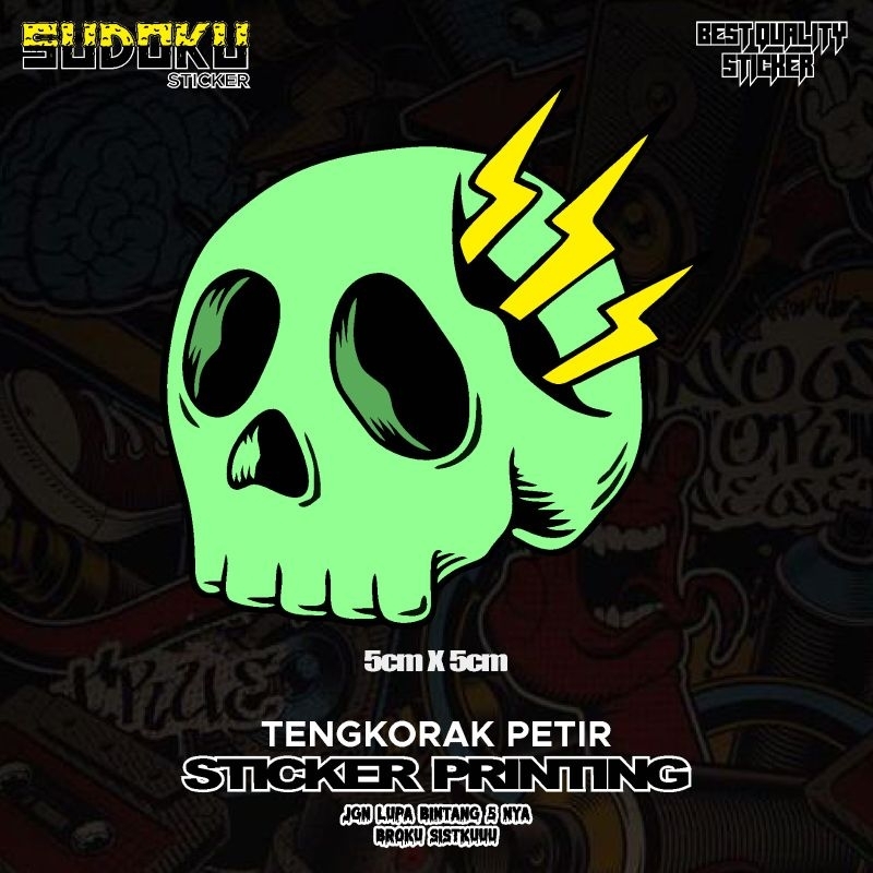 Jual STICKER STIKER PRINTING TENGKORAK PETIR KEREN VIRAL | Shopee Indonesia