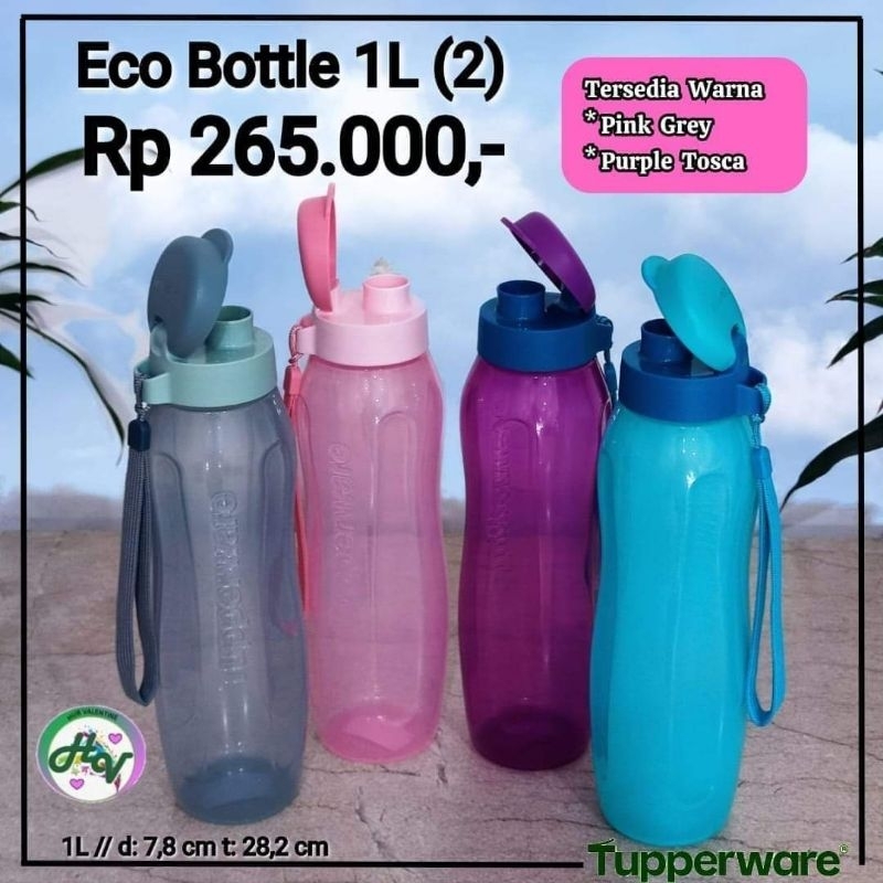 Jual Tupperware eco bottle 1L botol minum model fashion | Shopee Indonesia