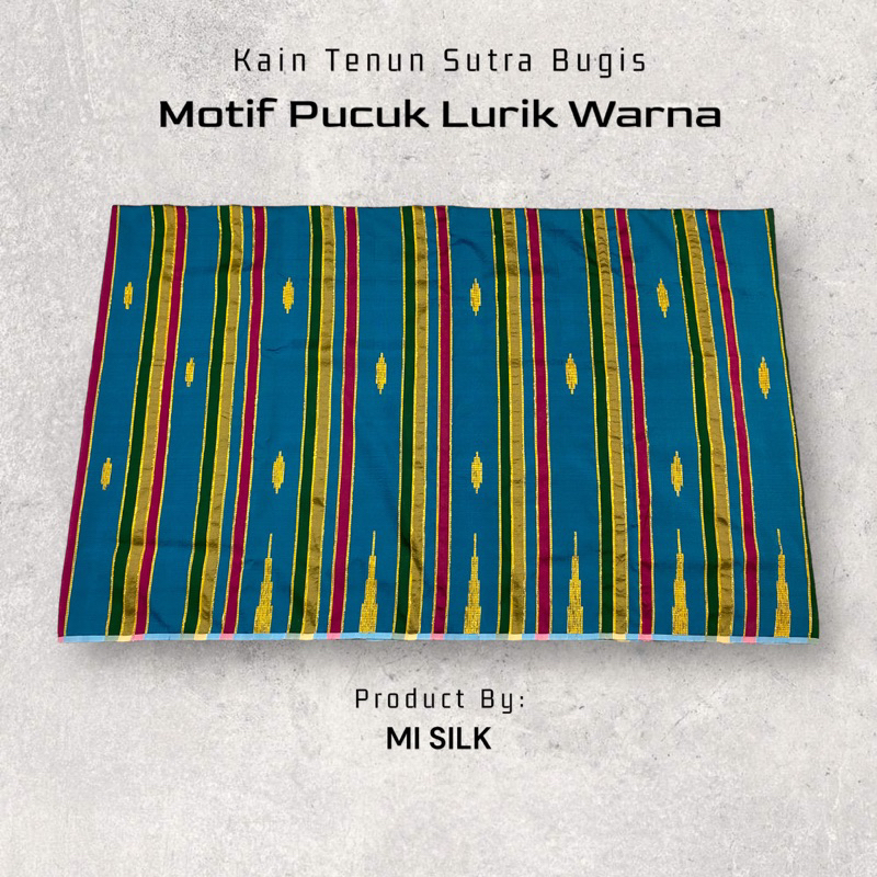 Jual Kain Sarung Tenun Sutra Bugis Motif Pucuk Lurik Warna | Shopee ...