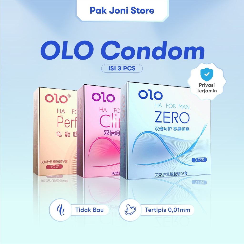 Jual Kondom OLO Zero Perfoma Climax Isi 3 Pcs 001 Paling Tipis Premium Pak Joni | Shopee Indonesia