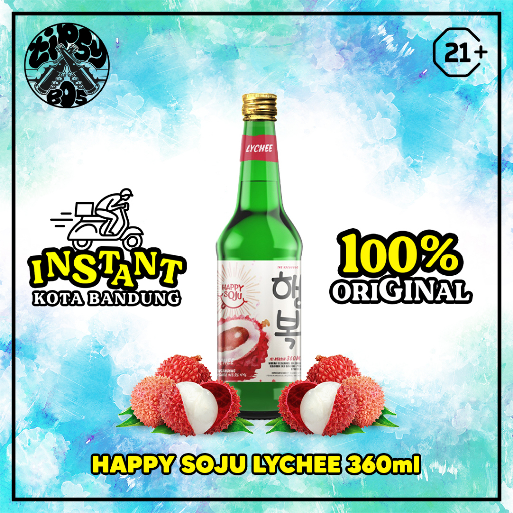 Jual Happy Soju Lychee 360ml - Tipsybos | Shopee Indonesia