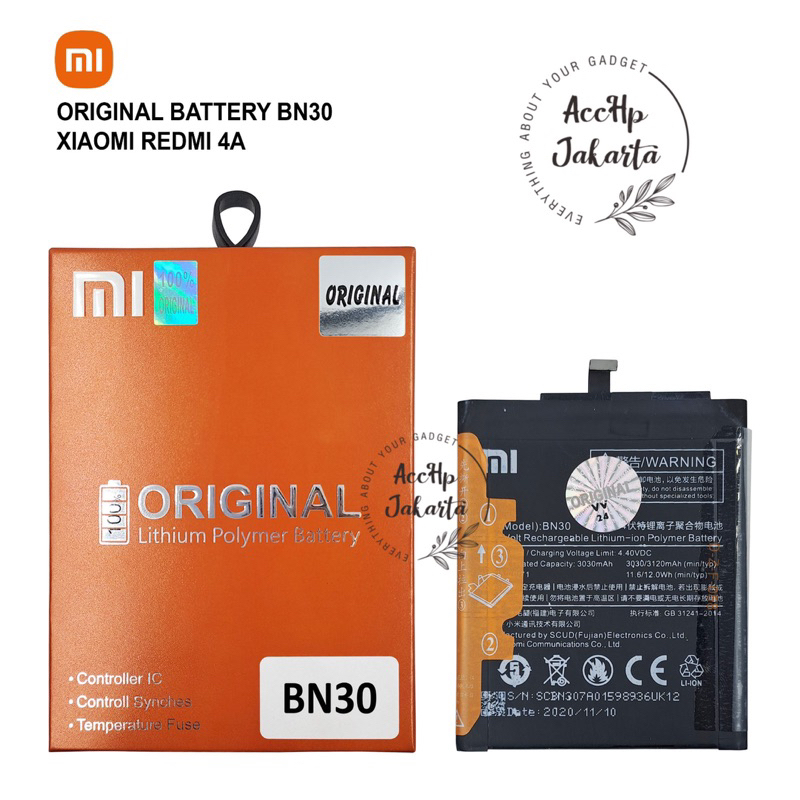 Jual Baterai Batre Xiaomi Redmi 4A BN 30 - BN30 Batre Xiaomi Redmi 4a Original 100% Distributor ...