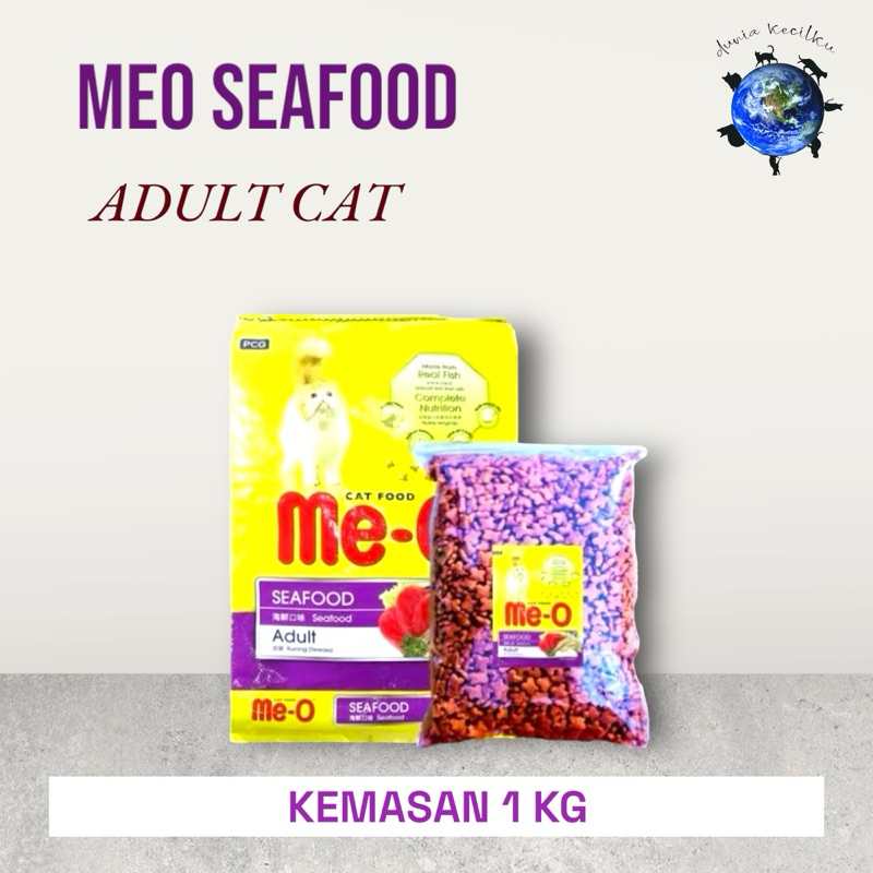Jual Meo Seafood Adult Cat - Me-O Makanan Kucing Dewasa (1 KG) | Shopee ...