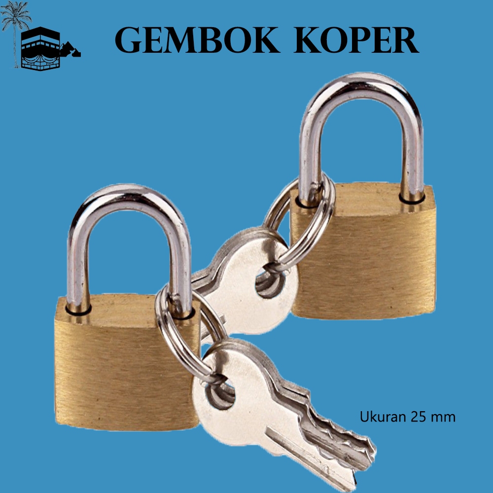 Jual Gembok Koper Besi Mini 25 mm Anti Maling Gembok Kuningan Travel ...