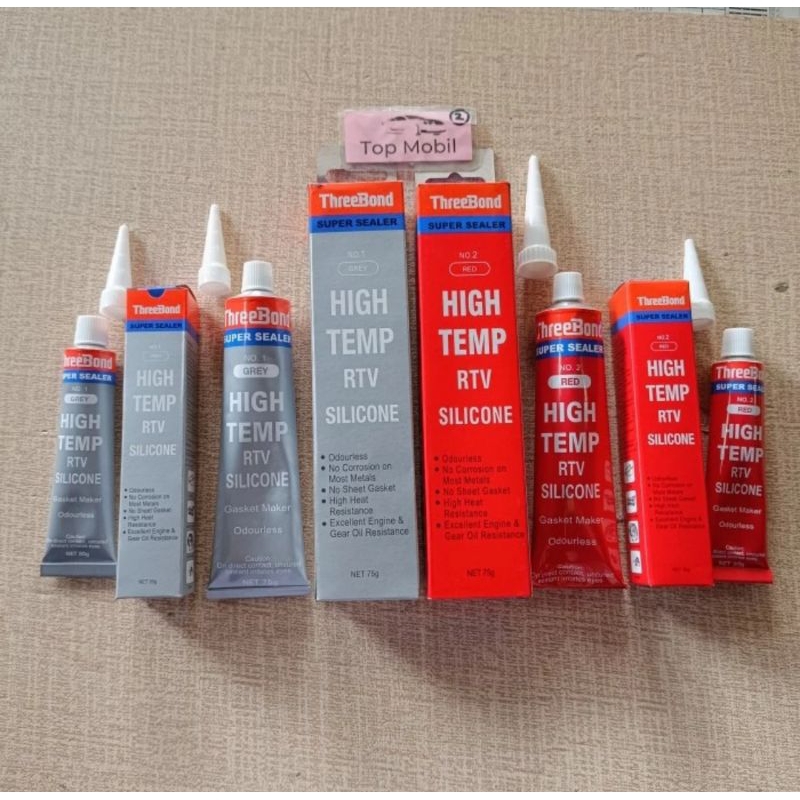 Jual Lem Threebond Tribond High Temperatur RTV Silicone Grey atau Red ...