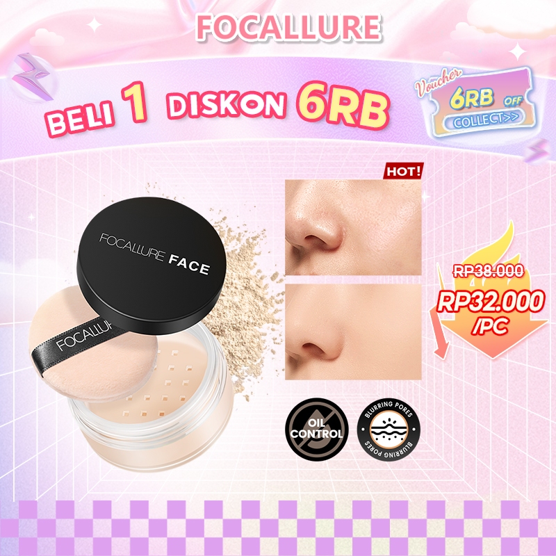 Jual FOCALLURE Oil-control Powder Waterproof Bedak Tabur (BPOM & 100% ...