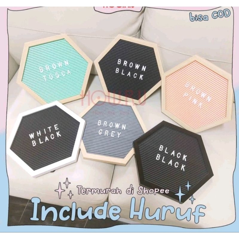 Jual Hexa Letter Board Sudah Include Huruf / Papan Nama Bayi / Papan ...