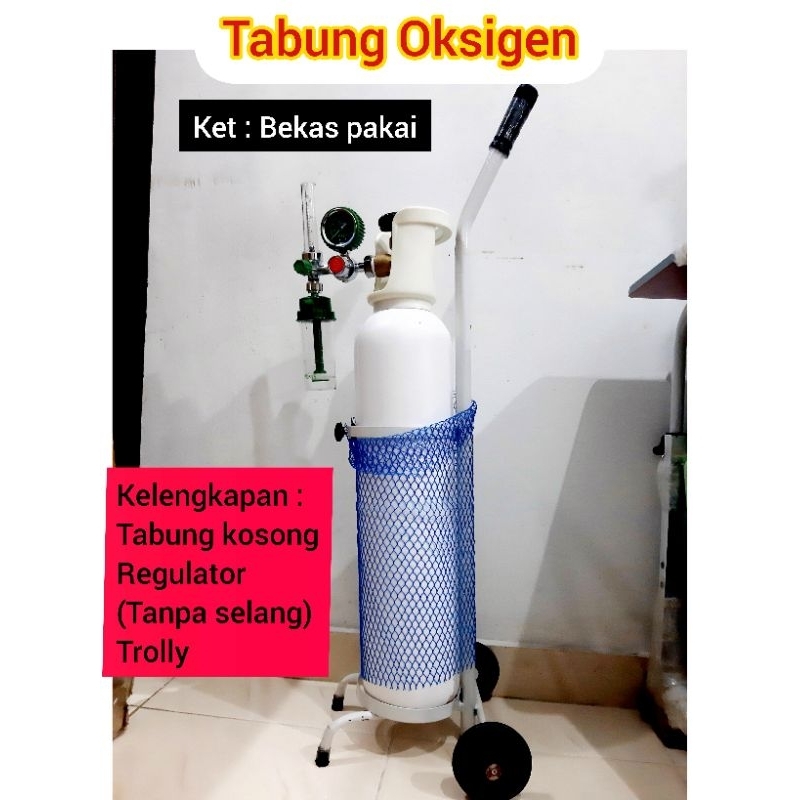 Jual Tabung Oksigen 1M3 set SECOND (Tabung + Regulator + Trolley) | Shopee Indonesia
