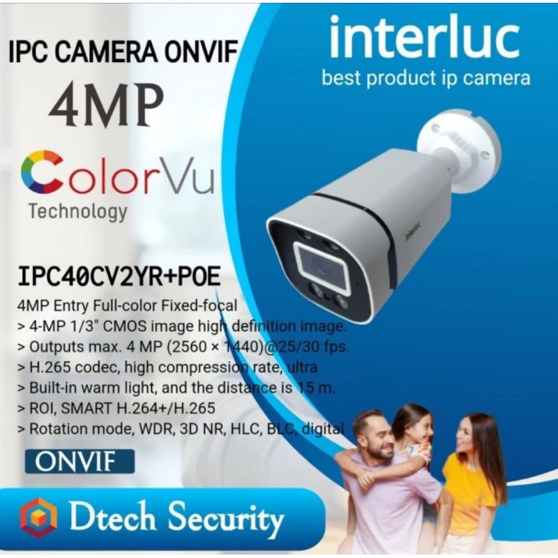 Jual IP kamera Edge Interluc 4MP Outdoor colorvu Poe | Shopee Indonesia