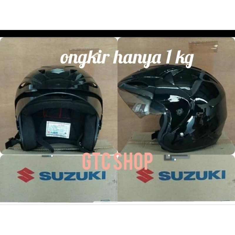 Jual helm suzuki hitam glosy | Shopee Indonesia