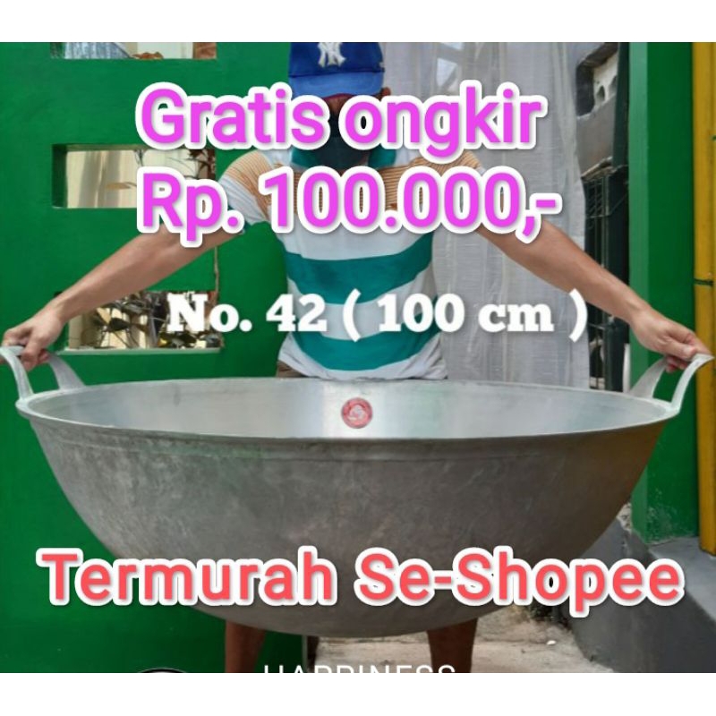 Jual Wajan kuali Katel Jumbo Besar termurah No.42 (100cm) alumunium ...