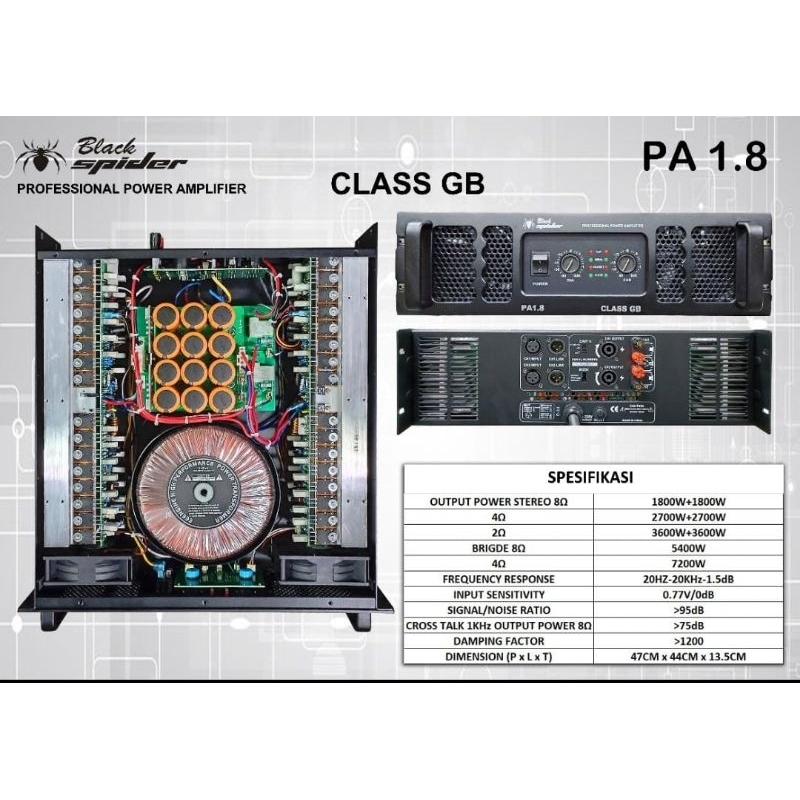 Jual POWER BUILD UP POWER CLASS GB PA 1.8 ORIGINAL BLACKSPIDER | Shopee ...