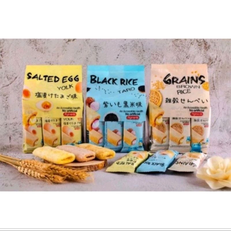 Jual I.B.O SNACK BERAS RICE GRAIN BROWN RICE CAKE / IBO BLACK RICE TARO ...