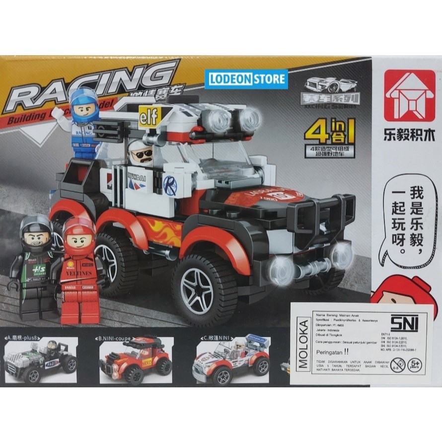 Jual Brick Mobil Balap dan Figur - Racing Building Blocks Model 4 in 1 ...