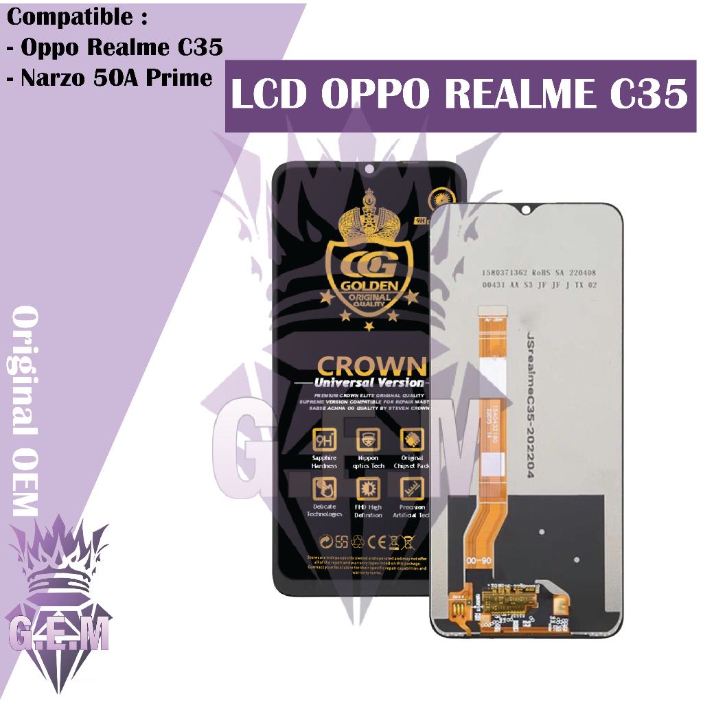 Jual LCD TOUCHSCREEN OPPO REALME NARZO 50A PRIME / REALME C35 FULLSET ...