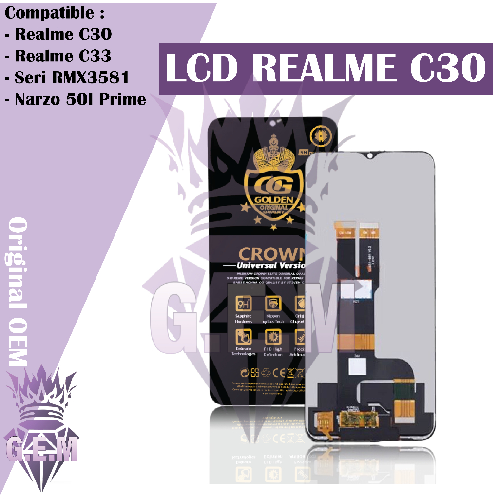 Jual LCD TOUCHSCREEN REALME C30 RMX3581 - REALME C33 - NARZO 50I PRIME ...