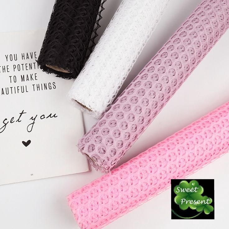 Jual C6369 Flower Mesh Jaring Bulat Wrapping Net Jute Kain Paper ...