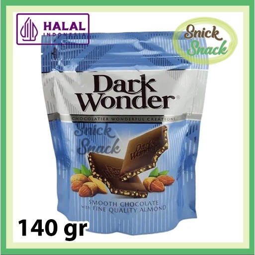 Jual Dark Wonder Fine Chocolate Almond 140 gr Premium Dark Chocolate ...
