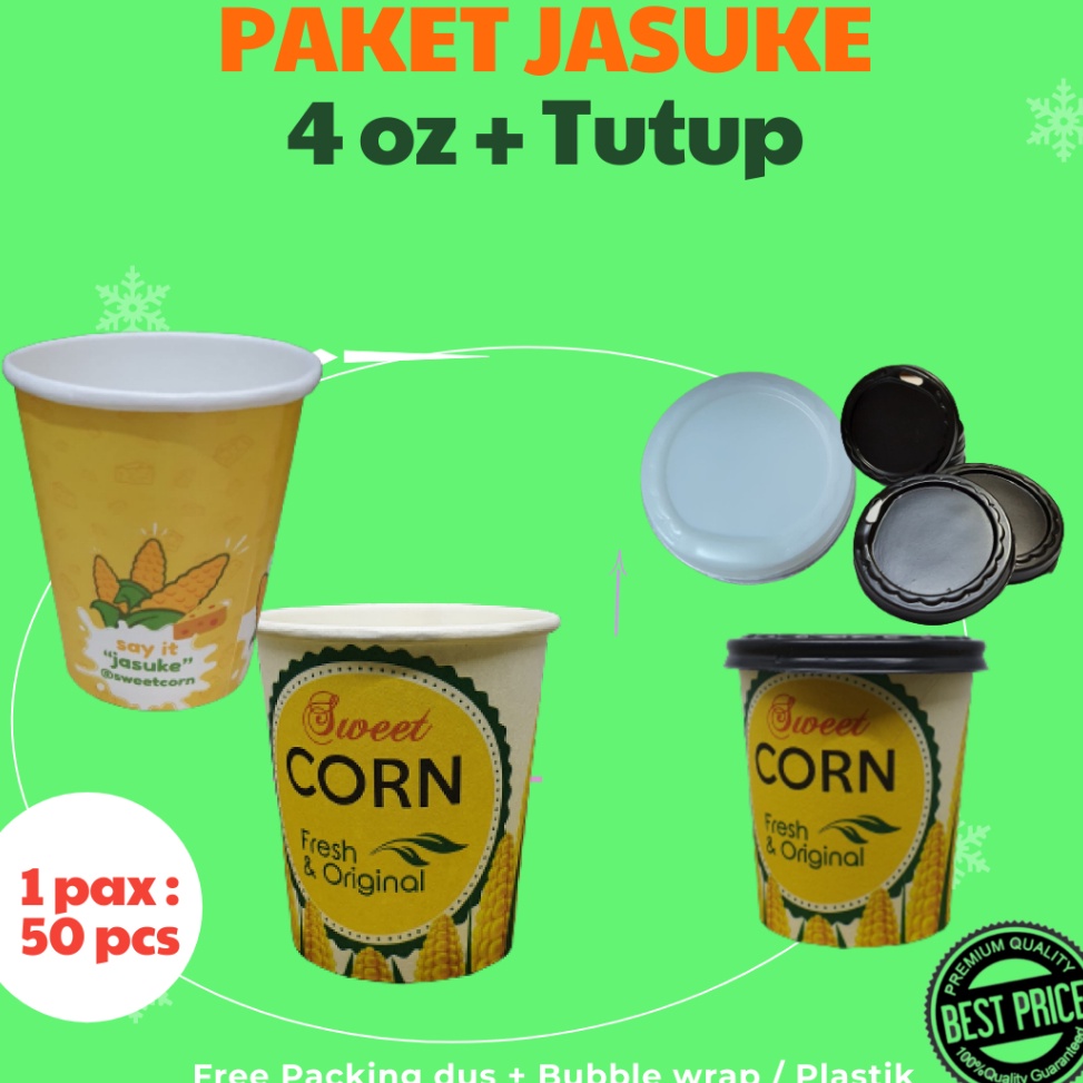 Jual Recomended PAKET Jasuke Cup 4 oz Tutup isi 5 pcs Paper Hot Cup ...