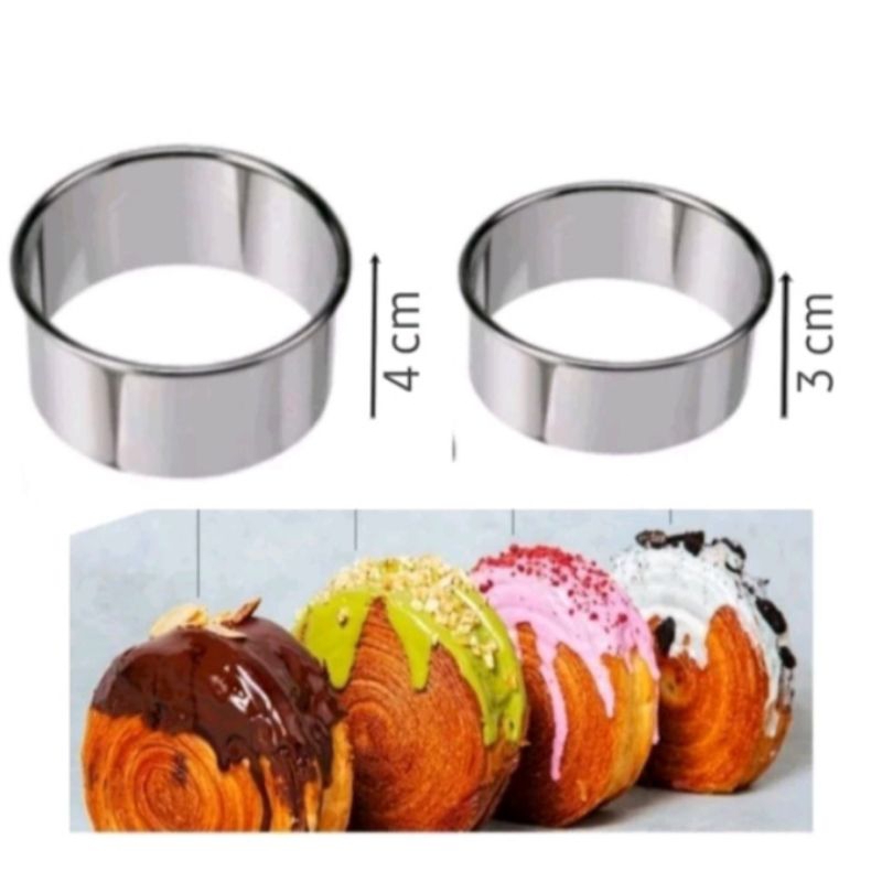 Jual 12 pc ring roti bulat / ring burger / ring cutter stainless Uk 4/5 ...
