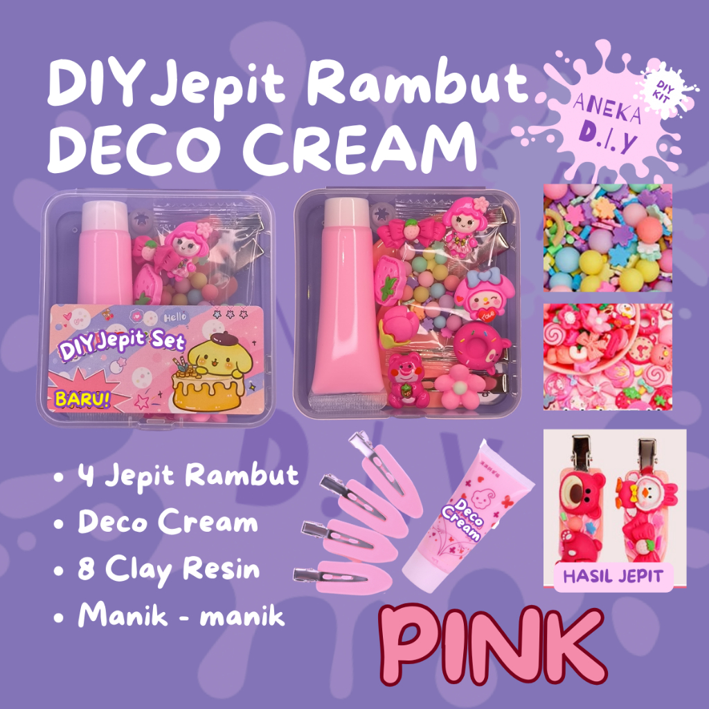 Jual [DISKON 60%] DIY Set Jepit Rambut Deco Cream Cinnamoroll Kuromi ...