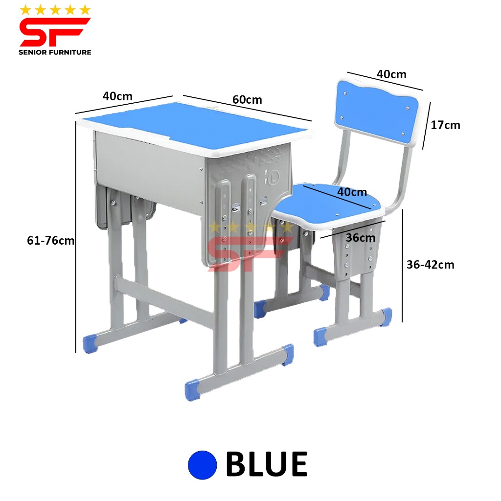 Jual Meja belajar meja kursi sekolah meja siswa 1 set BIRU | Shopee ...