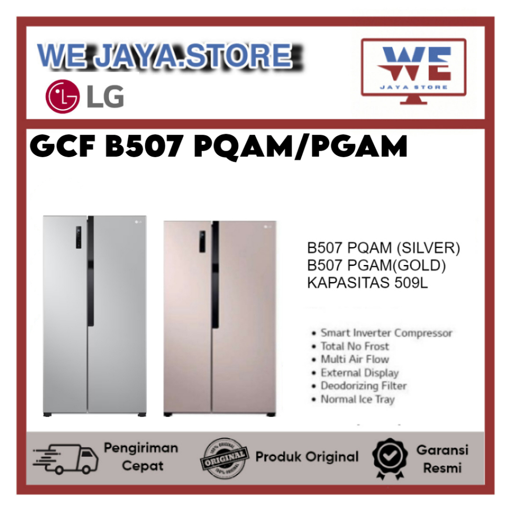 Jual KULKAS LG SIDE BY SIDE 2 PINTU GCFB507PQAM(SILVER)/GCFB507PGAM ...