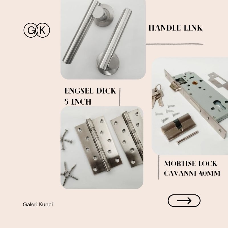 Jual Body Kunci Belocca + Handle Pintu Link + Engsel Dick Kelengkapan ...