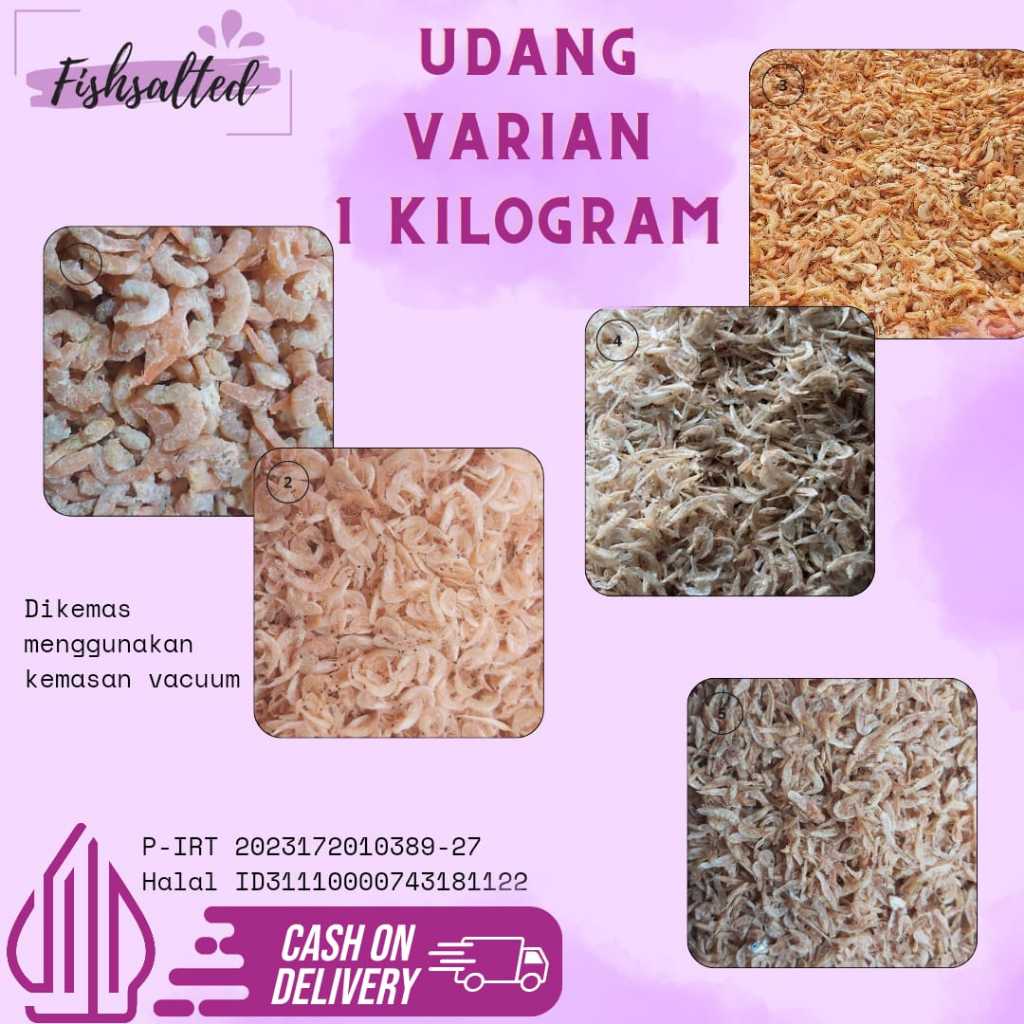 Jual ANEKA UDANG KEMASAN 1 KG BISA COD / UDANG REBON / UDANG EBI ...