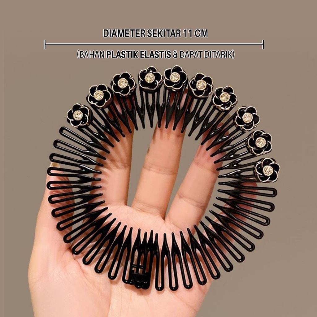 Jual Bando plastik sisir rambut jepit simple fleksibel elastis ...