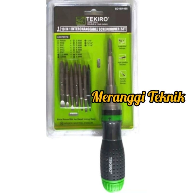 Jual id4352 Obeng set Tekiro 19 in 1 ratchet rachet screwdriver set ...