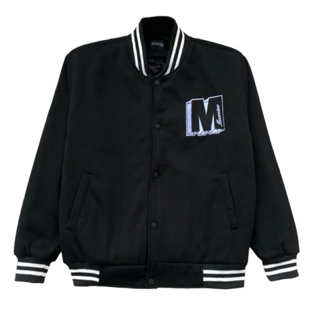 Jual Moorvins jaket varsity baseball suplly hitam | Shopee Indonesia
