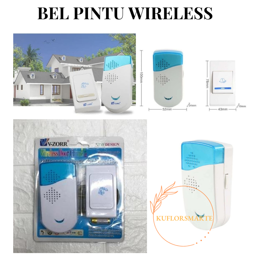 Jual Bel Pintu Rumah Bel Tanpa Kabel Wireless Door Bell - V-Zorr ...