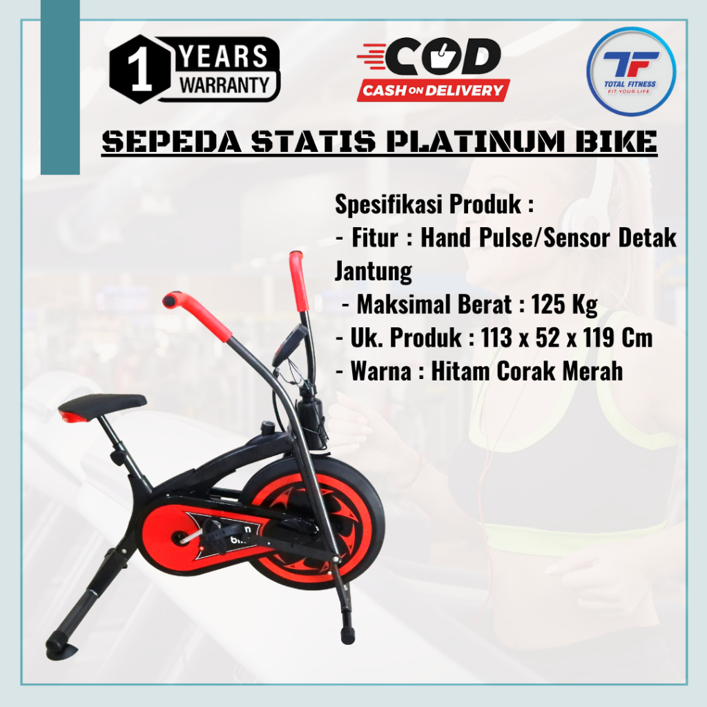 Jual Sepeda Statis Terapi Platinum Bike Alat Olahraga rumah Total ...