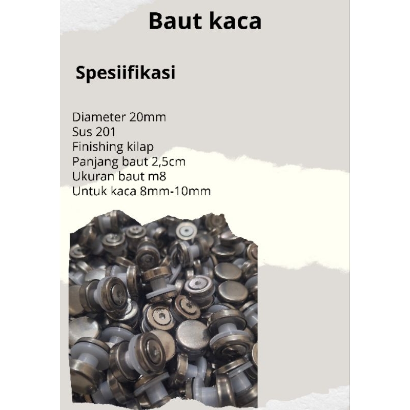 Jual Baut kaca stainless penjepit kaca spider railing tangga Ss 201 ...