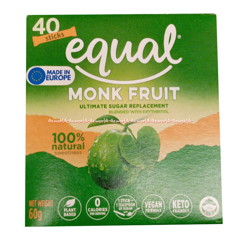 Jual Equal Monk Fruit 60gr 40sticks Ultimate Sugar Replacement Gula Nol ...