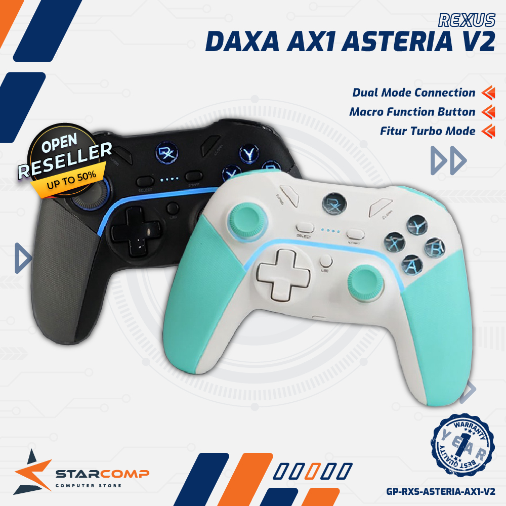 Jual Rexus Daxa Asteria AX1 V2 Gamepad Wireless Dual Connection ...