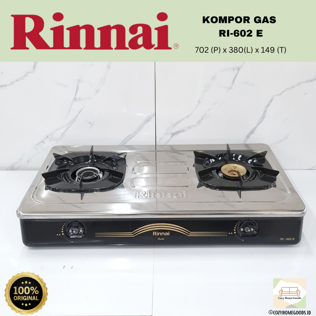 Jual Kompor Dua Tungku - Rinnai RI-602 E - Api Ekonomis - Kompor Gas | Shopee Indonesia