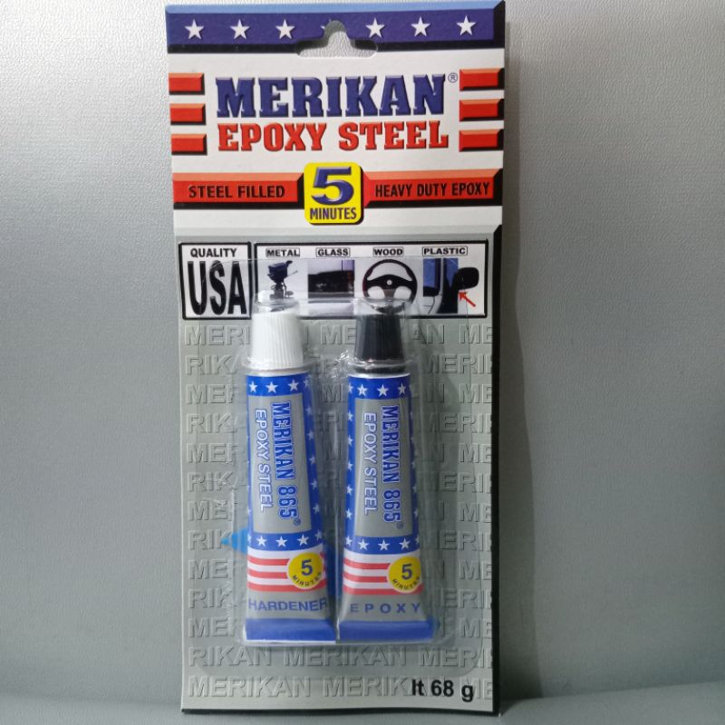 Jual Lem Besi Epoxy Steel Merikan Campur 5 Menit Serbaguna Keramik Kayu ...