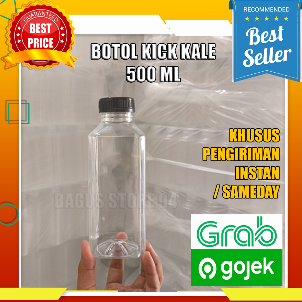 Jual Botol kick kale 500 ml / kale kotak 500 ml ( 44 gram ) tutup besar ...