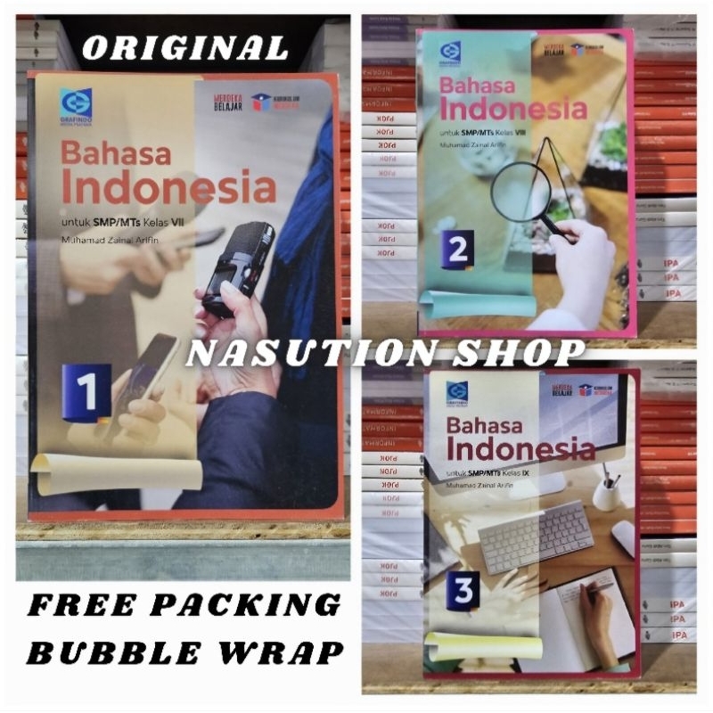 Jual Buku Bahasa Indonesia Kelas 1 2 3 / 7 8 9 SMP/MTs Grafindo Kurikulum Merdeka Original ...