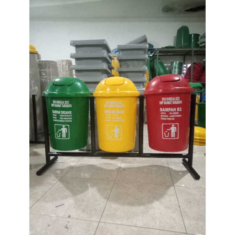 Jual tempat sampah fiberglass 80 liter, tempat sampah outdoor, tempat ...