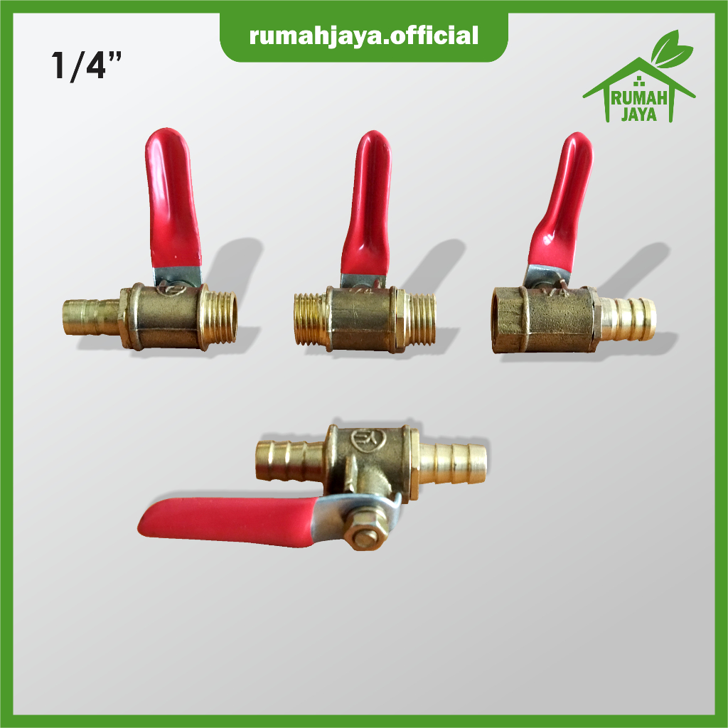 Jual RJO - Kran Angin Kompresor Kuningan 1/4 Inch / Stop Kran Kompresor / Stop Keran Bensin ...