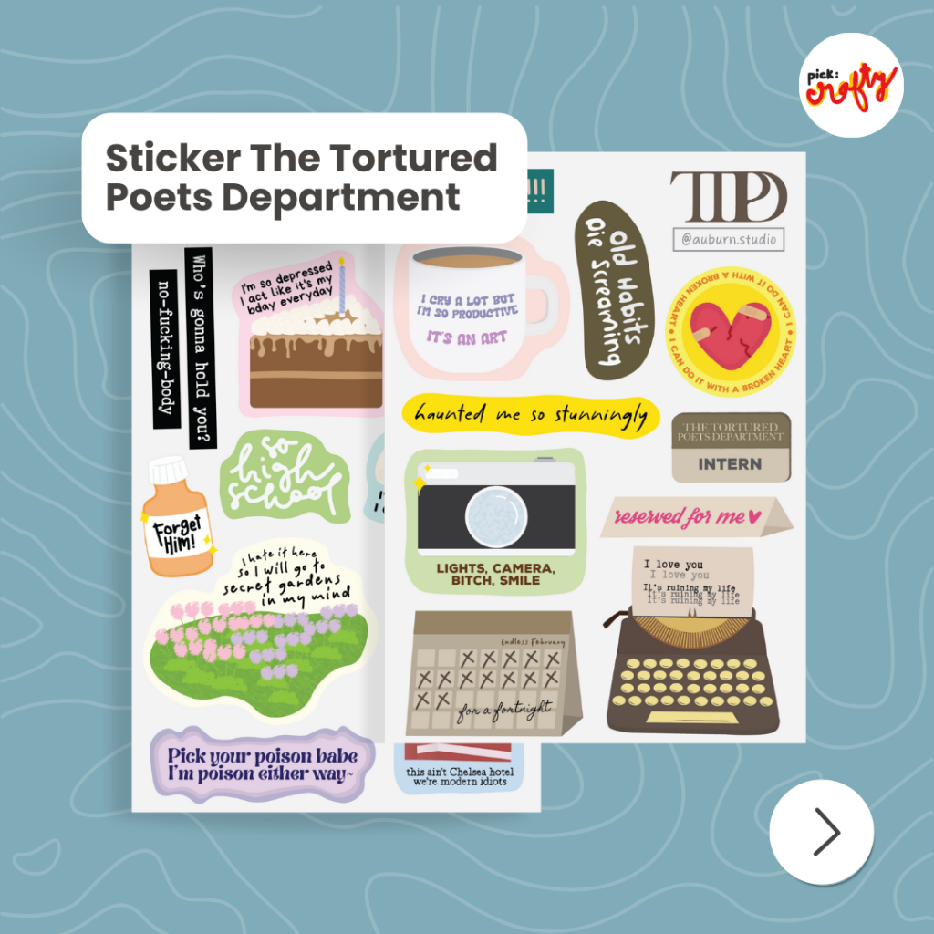 Jual Sticker Taylor Swift - The Tortured Poets Department (TTPD ...
