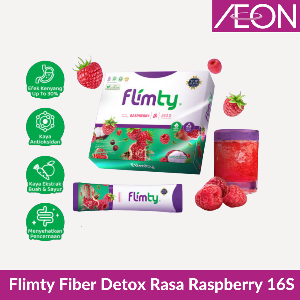 Jual Flimty Fiber Detox Antidioksidan Rasa Raspberry 16S | Shopee Indonesia