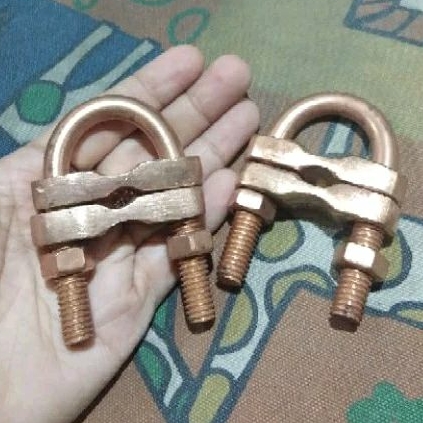 Jual klem stik tembaga clamp u bolt tiang anti petir , klem kodok ...