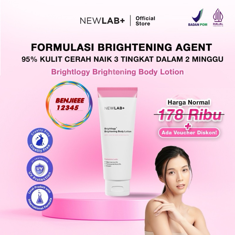 Jual Newlab body lotion aha brightening pencerah kulit Newlab+ New Lab ...