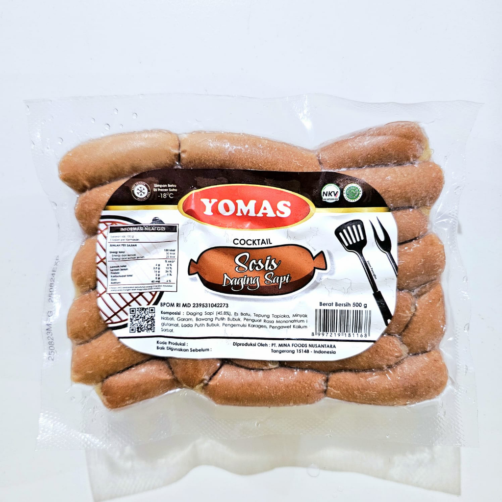 Jual YOMAS BEEF COCKTAIL SAUSAGE 500GRAM | Shopee Indonesia